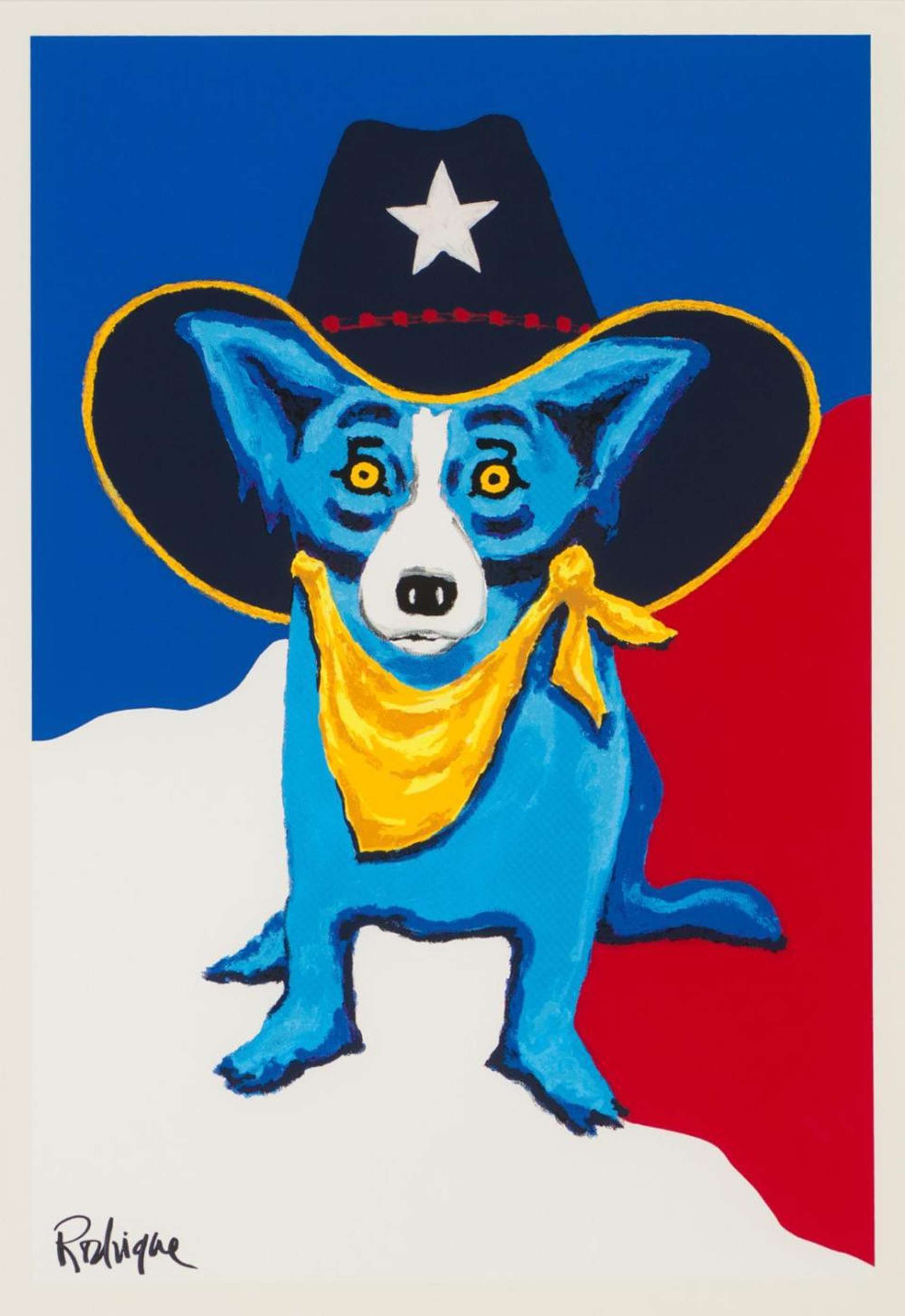 George Rodrigue I Wanna Be A Texas Ranger (Signed Print) 1997