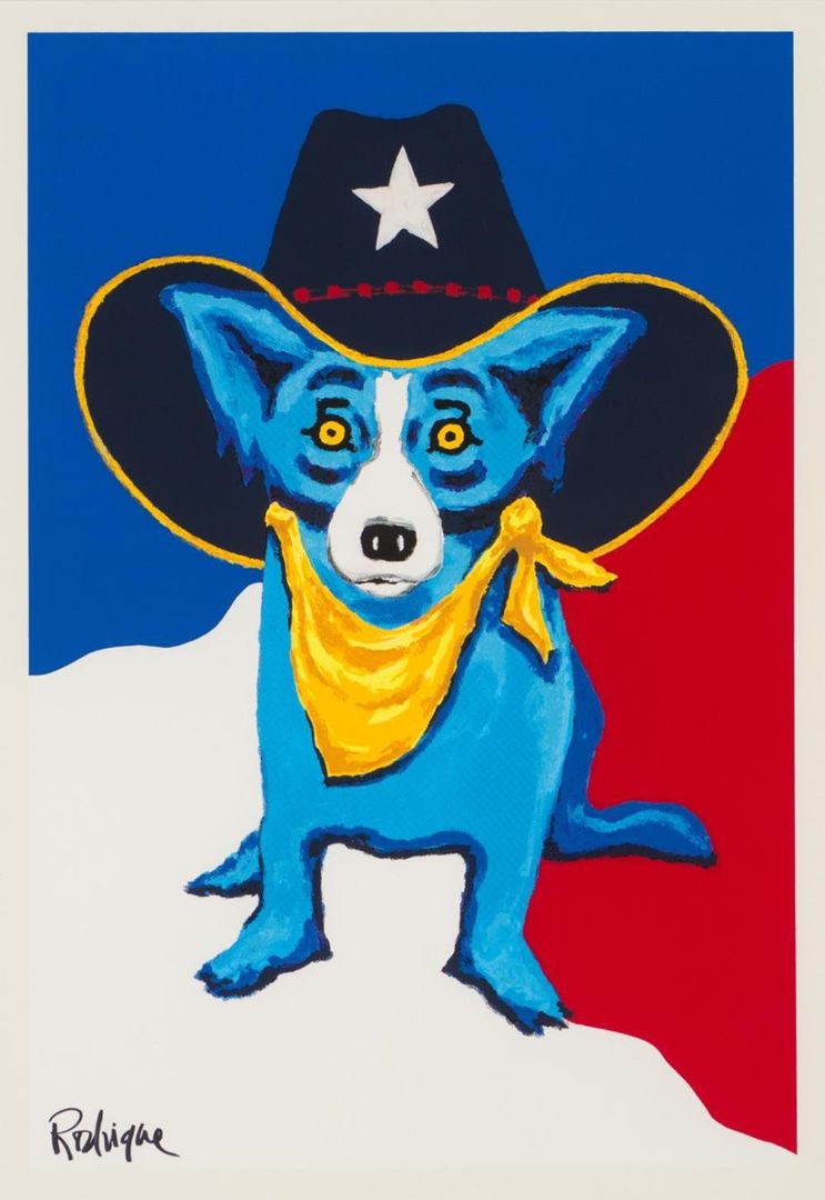 George Rodrigue I Wanna Be A Texas Ranger (Signed Print) 1997 | For Sale