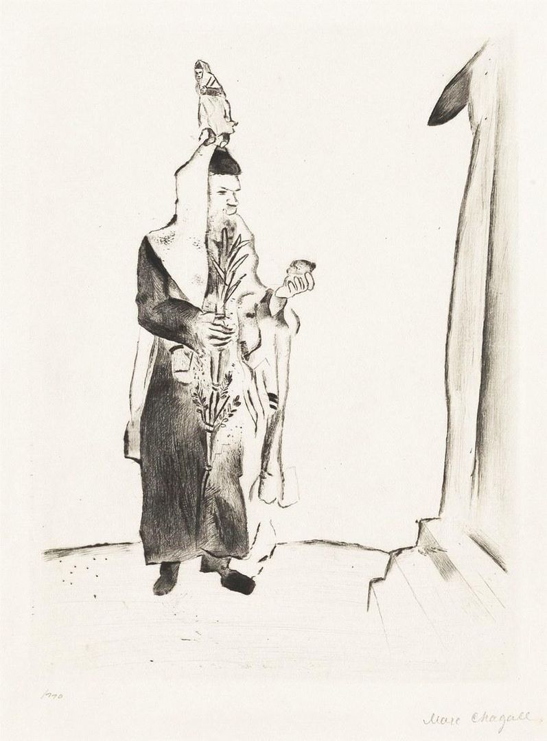 Marc Chagall Der Rabbi (Mein Leben) (Signed Print) 1922 | For Sale