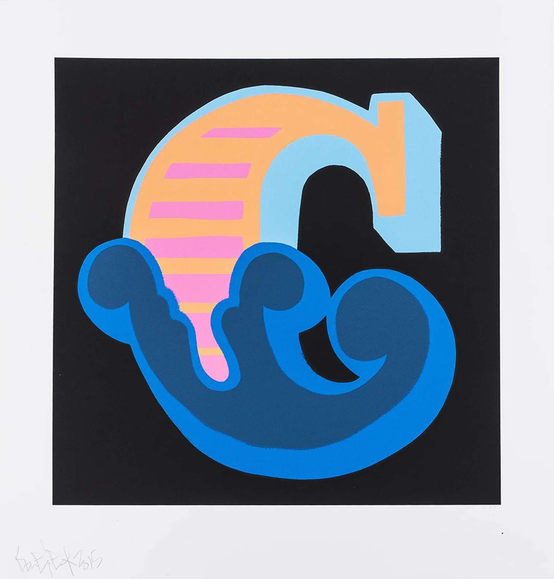 Ben Eine Letter C (blue) (Signed Print) 2013