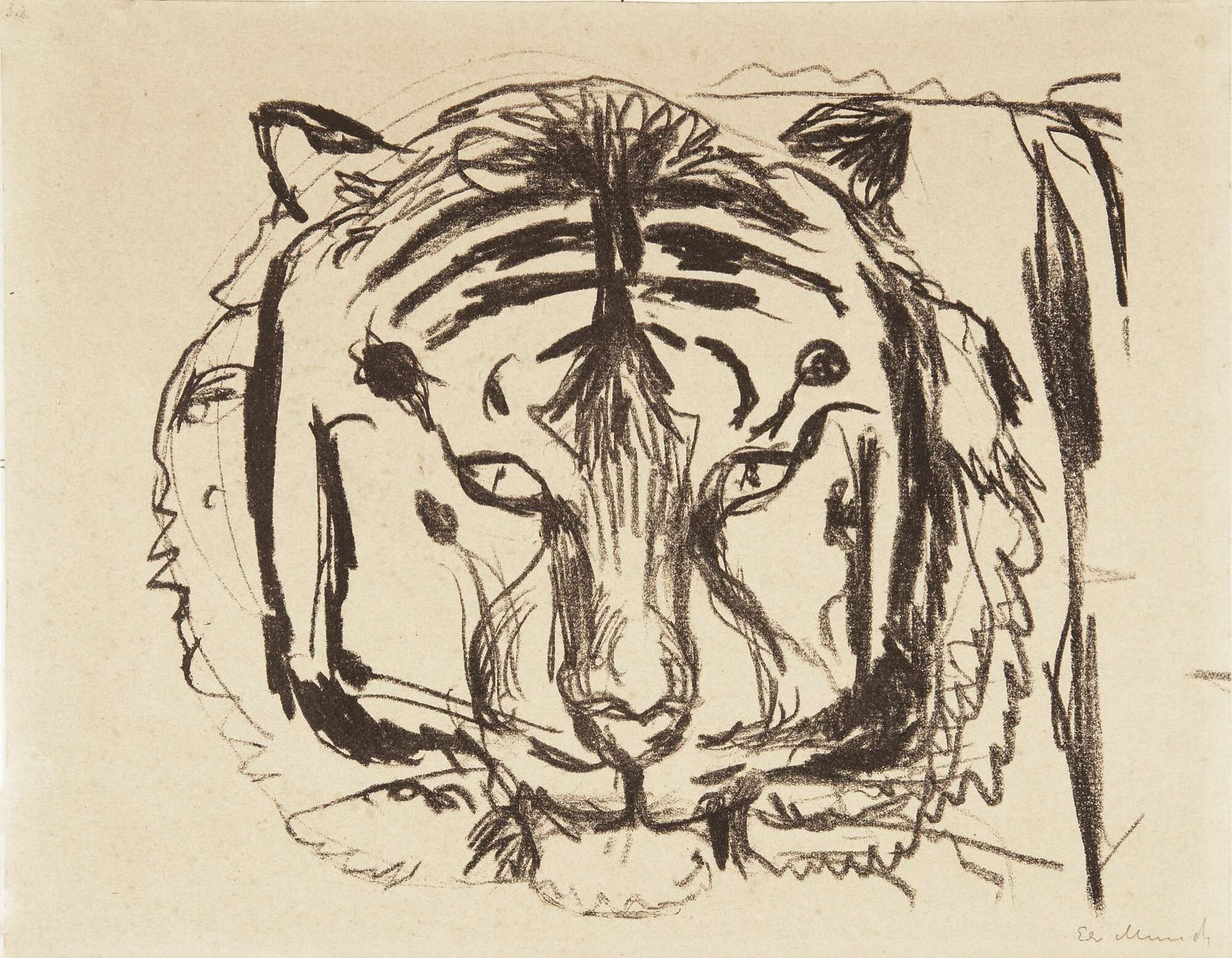 Edvard Munch Tiger Head (Signed Print) 1909 | MyArtBroker