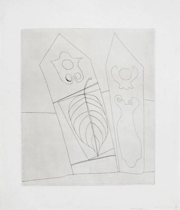 Ben Nicholson Turkish Forms With Leaf (Signed Print) 1968 | MyArtBroker
