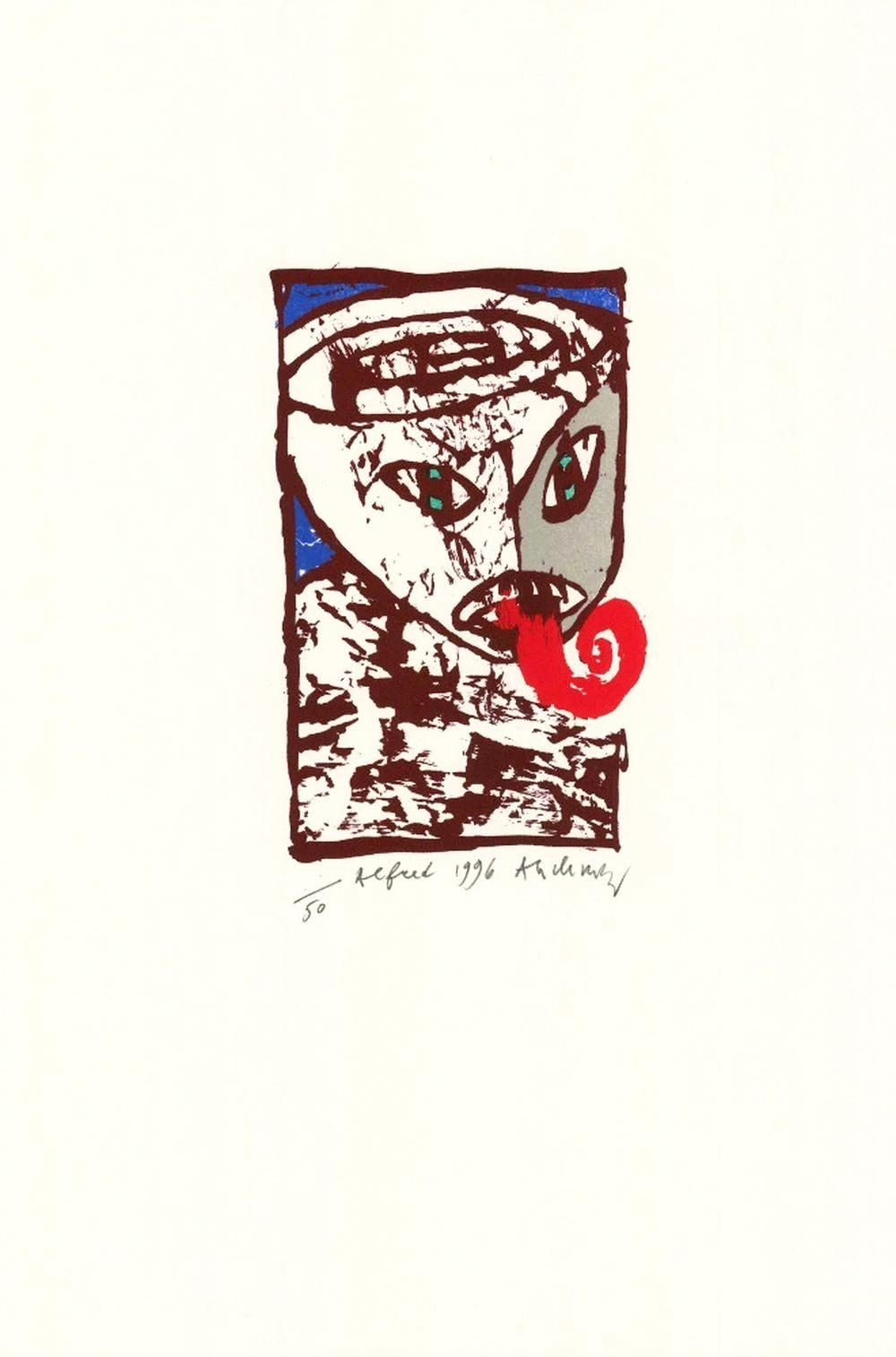 Pierre Alechinsky Alfred (Signed Print) 1996 | For Sale