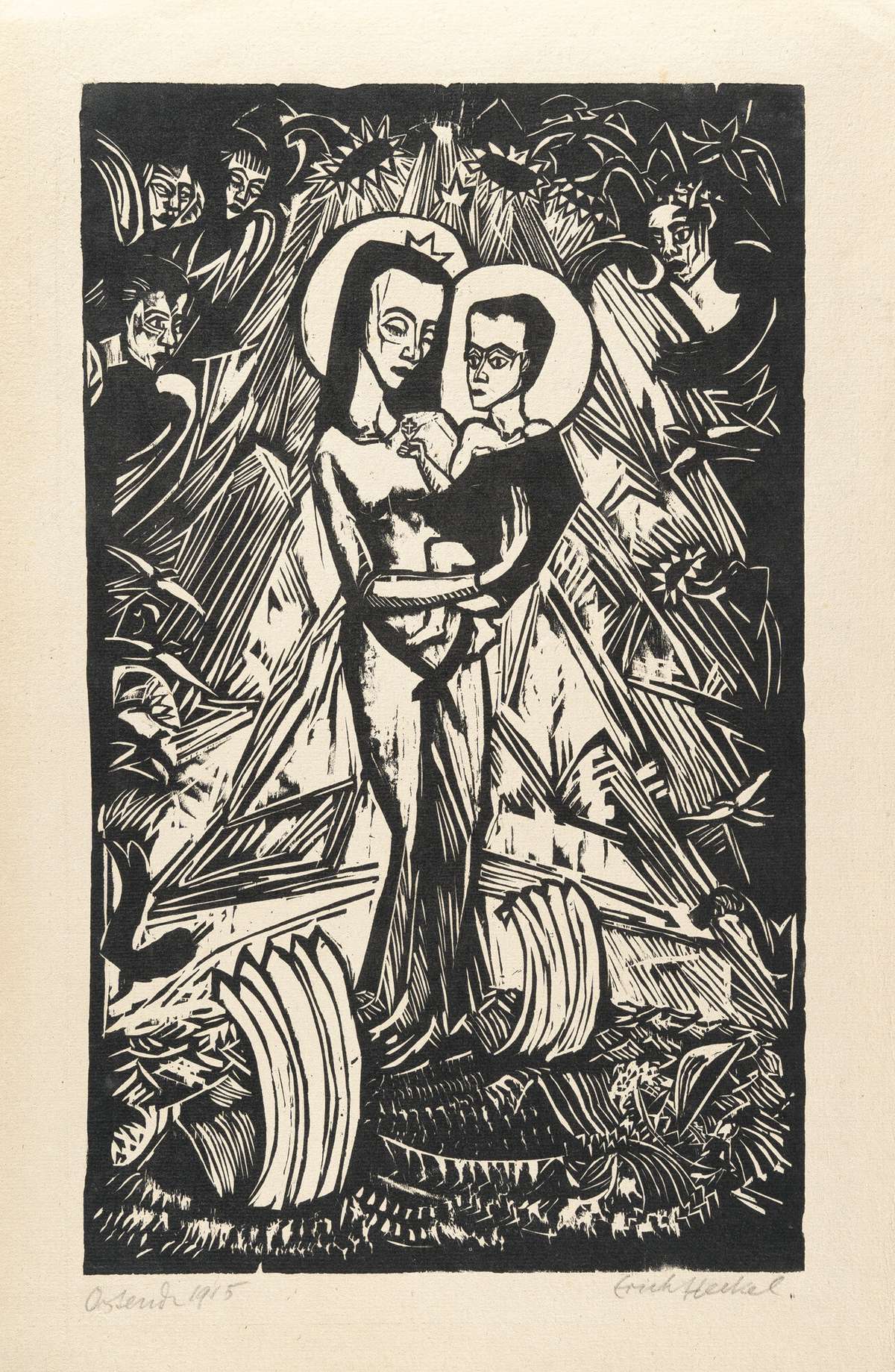 Erich Heckel Madonna Of Ostend (Signed Print) 1915 | For Sale