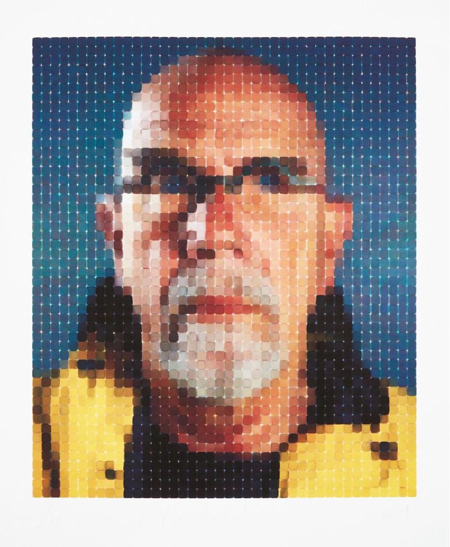 Chuck Close Self Portrait (Yellow Raincoat) (Signed Print) 2014 ...