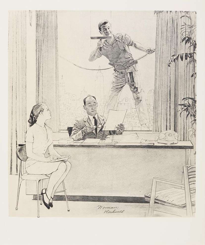 Norman Rockwell Window Washer (Signed Print) 1972 | MyArtBroker
