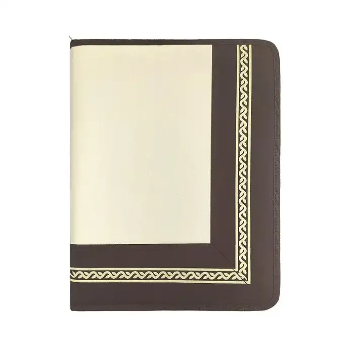 Elegant Dark Brown Patterned File Folder | oxabags