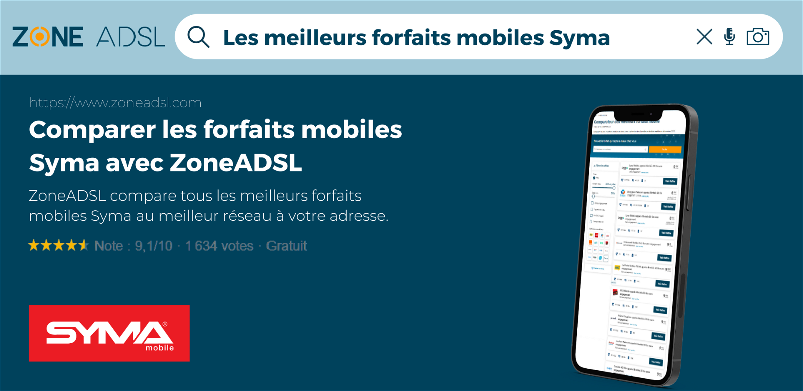 Syma : des forfaits mobile sans engagement à partir de 8,99 €/mois