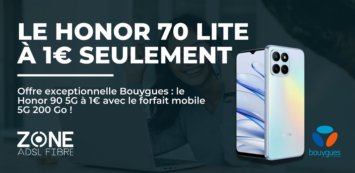 Offre exceptionnelle Bouygues : le Honor 90 5G à 1€ avec le forfait mobile 5G 200 Go