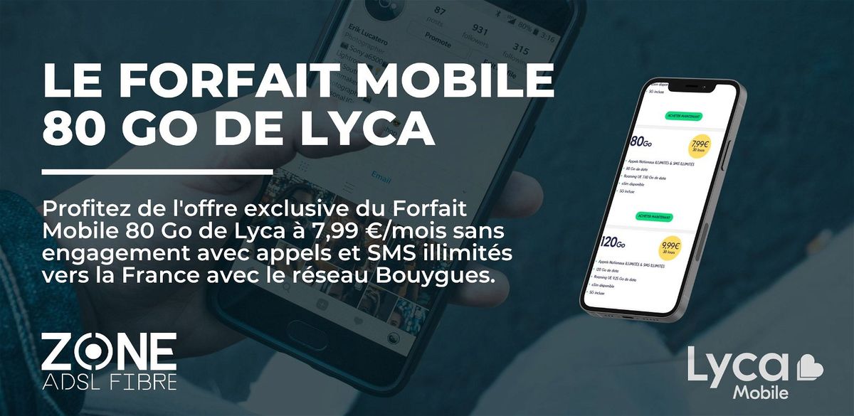 80 Go pour moins de -10€ ? C’est possible avec Lyca Mobile