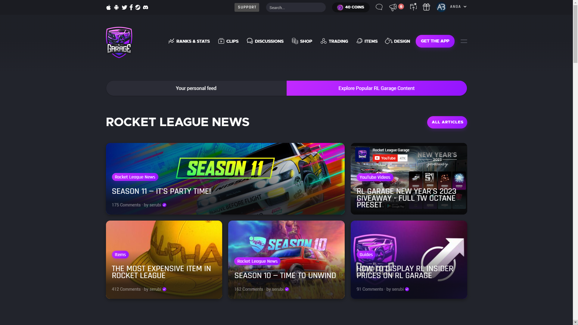 Rocket League Garage | AngaBlue