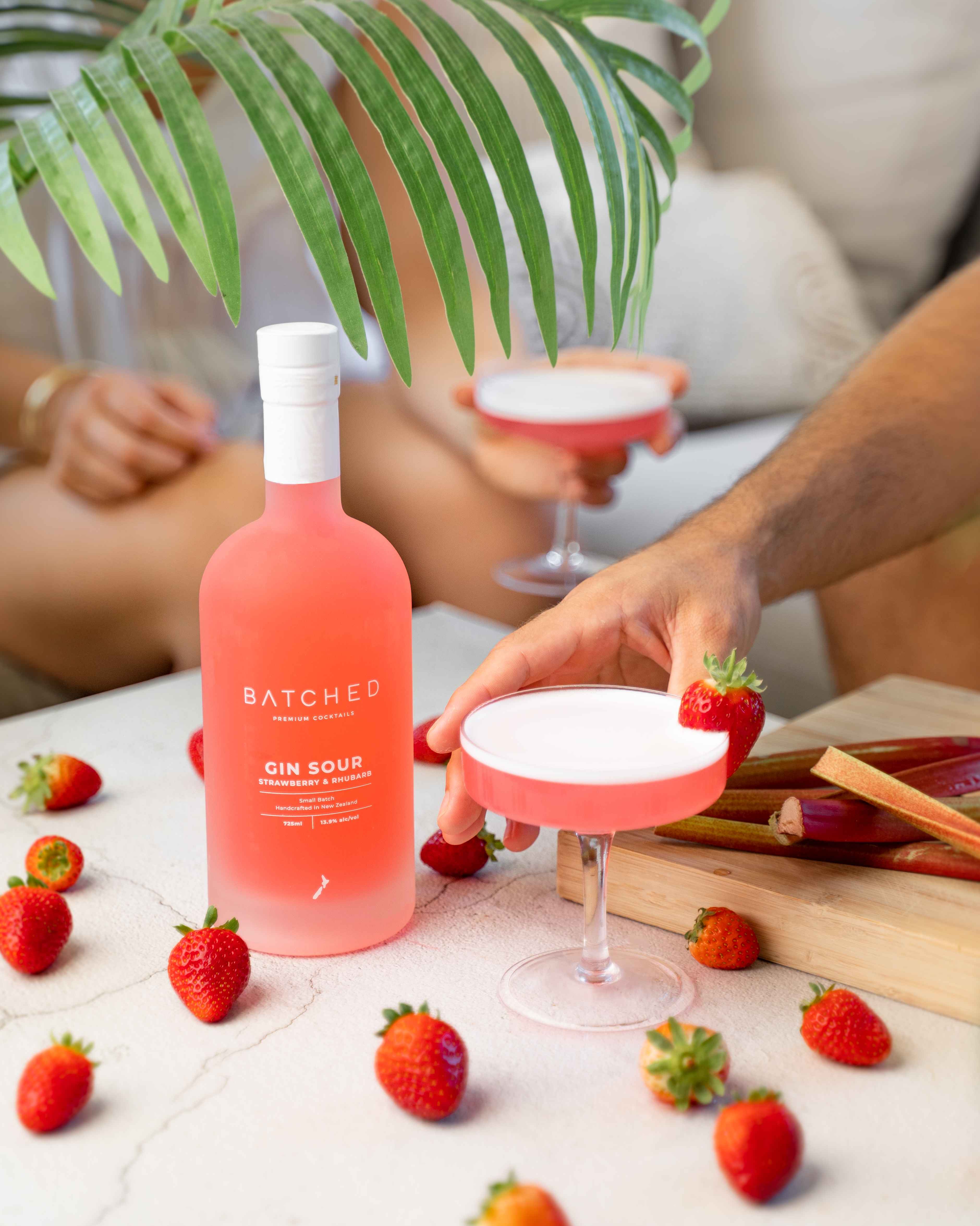 Premium Liquor | Batched Gin Sour - Strawberry & Rhubarb