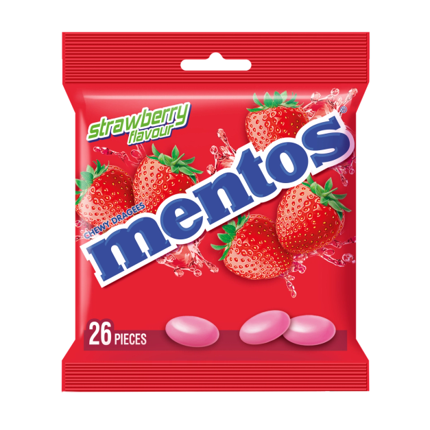 Mentos Mono Strawberry 26p Bag | Mentos South Africa