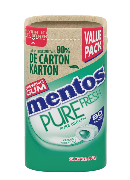 MENTOS GUM PURE FRESH SPEARMINT KARTON BOTTLE | Mentos Switzerland