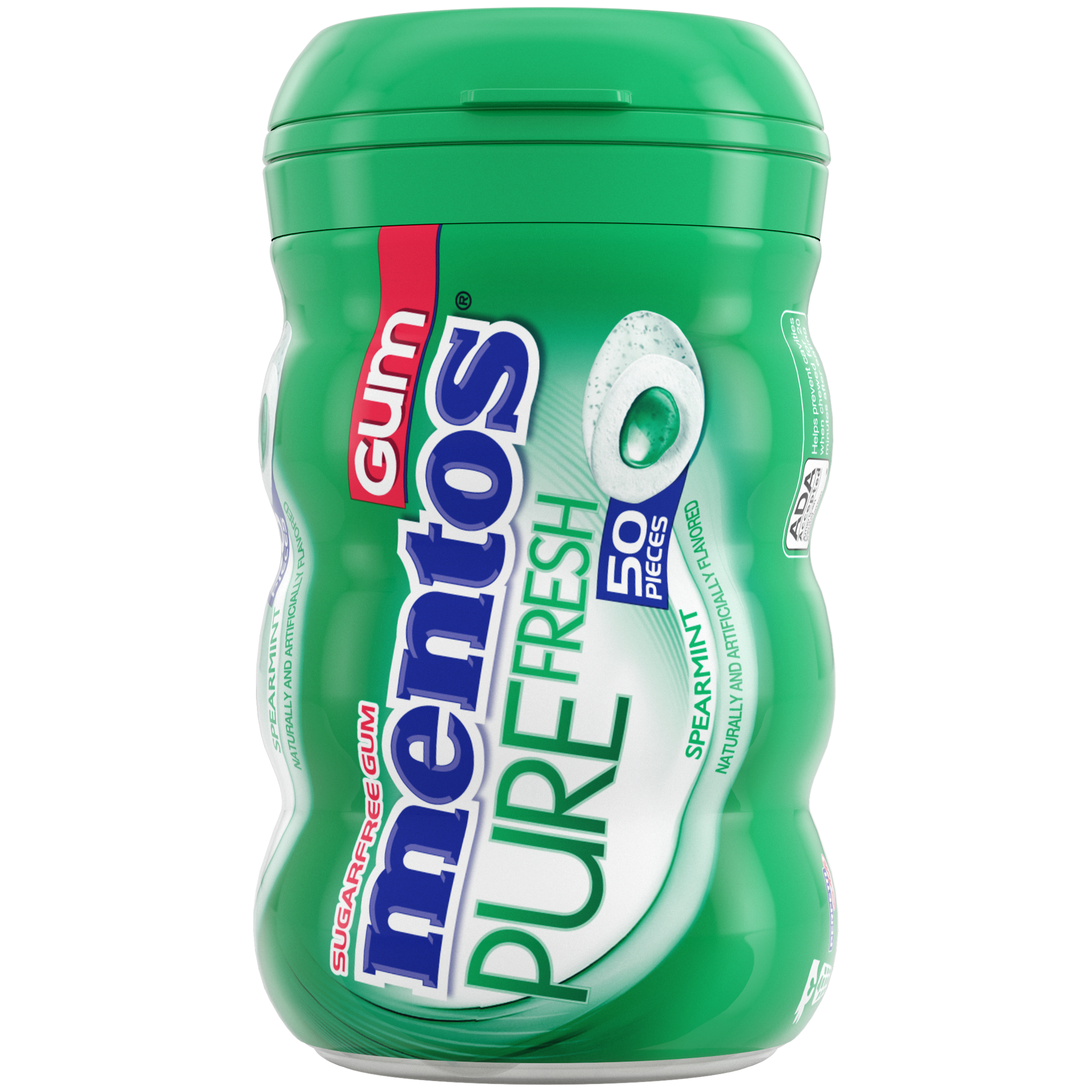 Mentos Pure Fresh Gum Spearmint - 80pc Paperboard Bottle | Mentos US