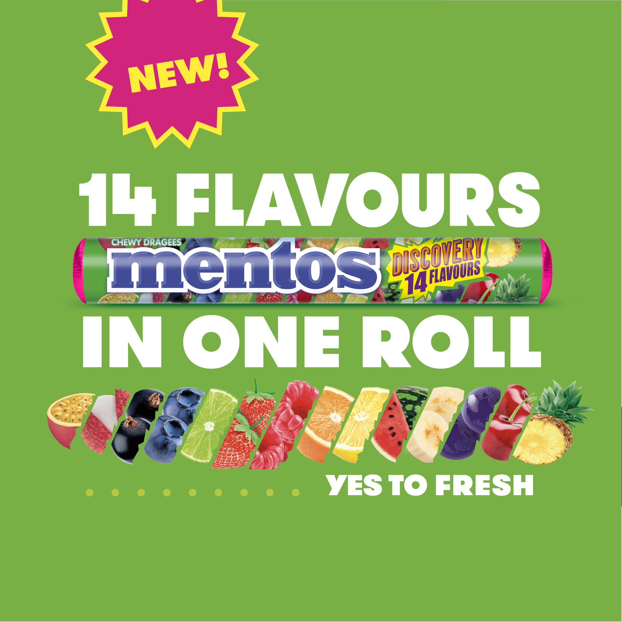 14 verschillende smaken in één rol