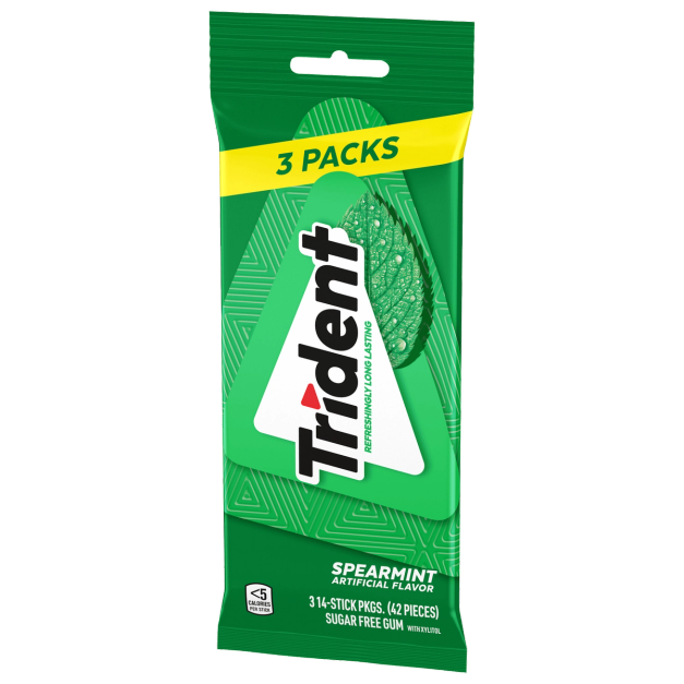Trident Spearmint (3 packs - 14 pieces each) | Trident US