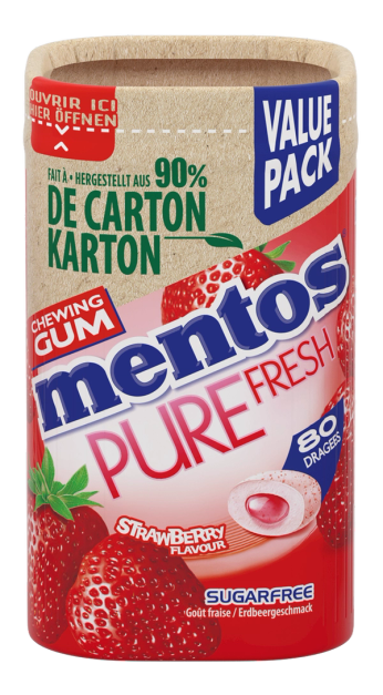 MENTOS GUM PURE FRESH STRAWBERRY KARTON BOTTLE | Mentos Switzerland