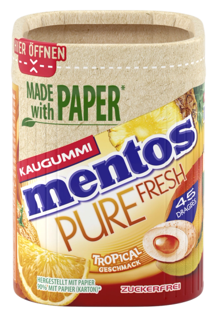 Mentos Kaugummi Pure Fresh Papierdose Tropical | Mentos Austria