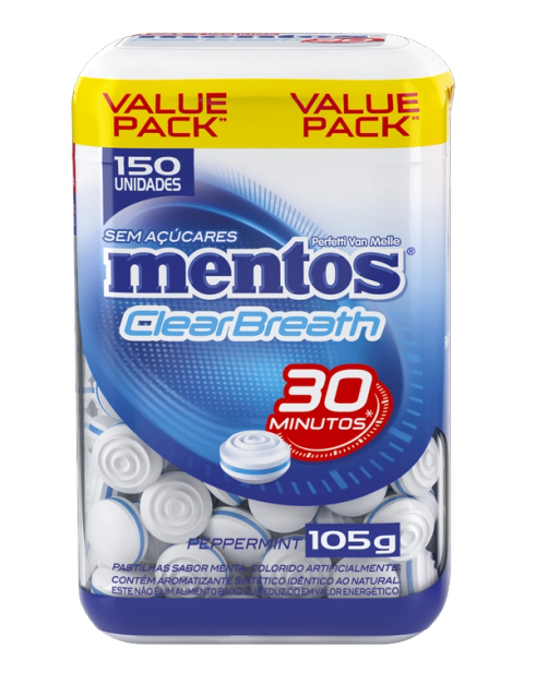 Mentos Clear Breath Peppermint Embalagem Econômica | Mentos Brazil