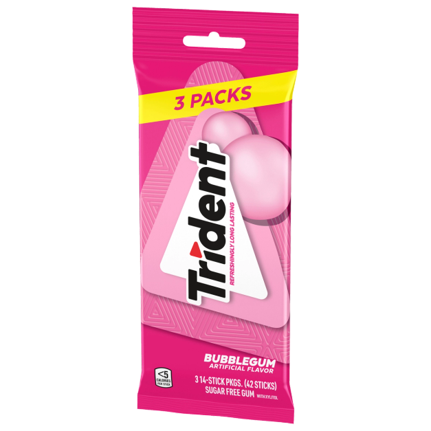 Trident Bubblegum (3 packs - 14 pieces each) | Trident US