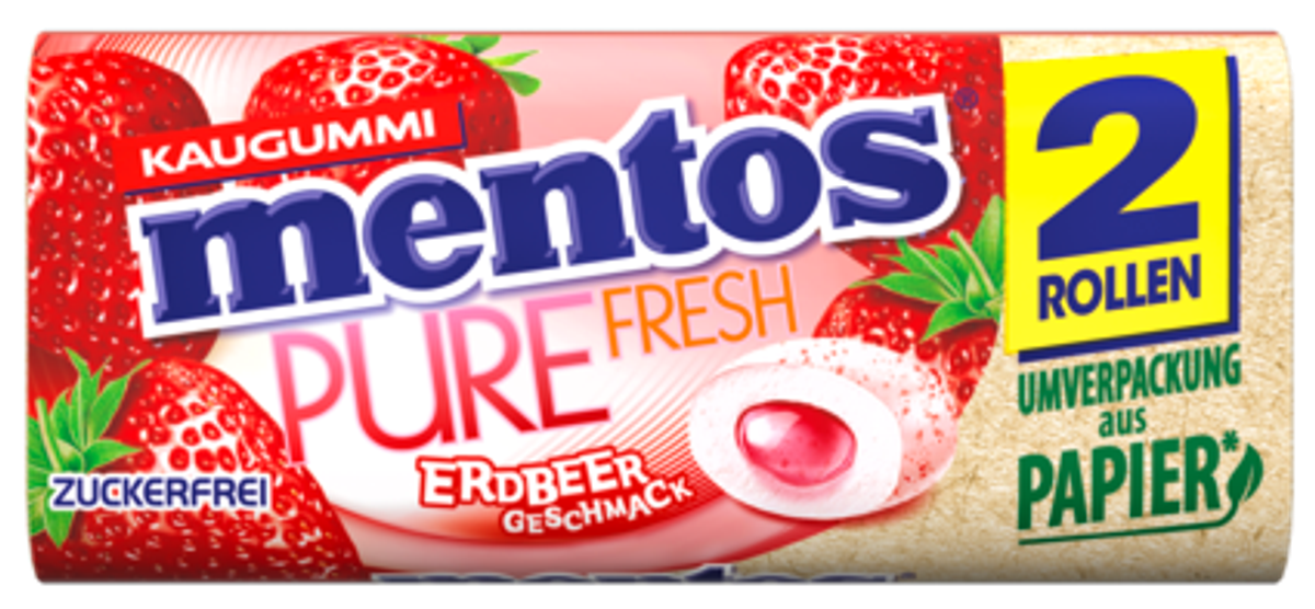 Mentos Kaugummi Pure Fresh Erdbeere 2Pack | Mentos Germany