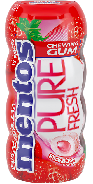 Mentos Pure Fresh cu aromă de căpșuni | Mentos Romania