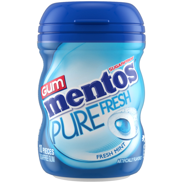 Mentos Pure Fresh Gum Fresh Mint - 10pc Bottle | Mentos US