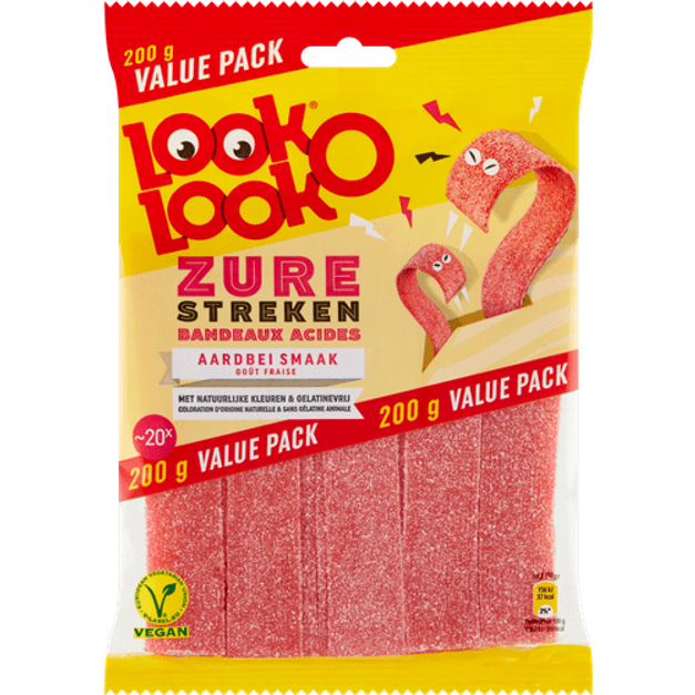 LOOK-O-LOOK ZURE STREKEN AARDBEISMAAK | Look O Look