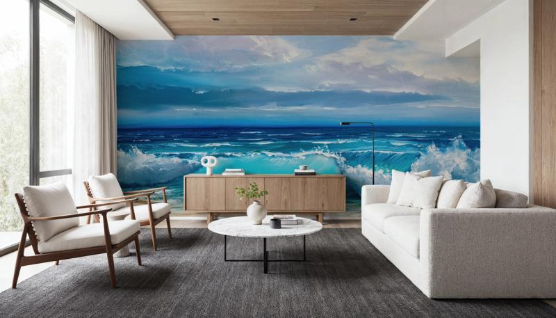 Azure Breaker wallpaper mural 100% PVC-free and non-toxic