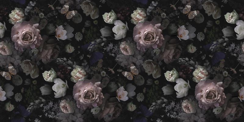 Blooming Rose Garden wallpaper mural 100% PVC-free and non-toxic