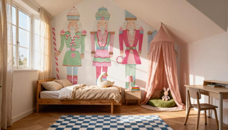 Nutcracker Bakery wallpaper mural 100% PVC-free and non-toxic