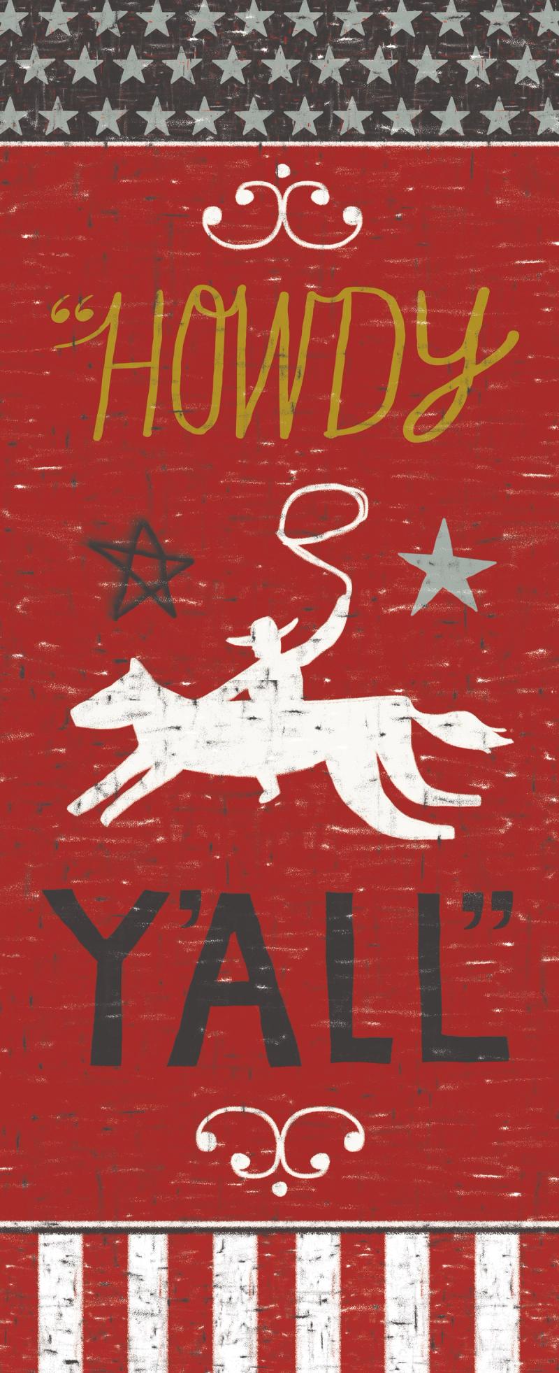 Southern Pride Howdy Yall Panel wallpaper mural 100% PVC-free and non-toxic