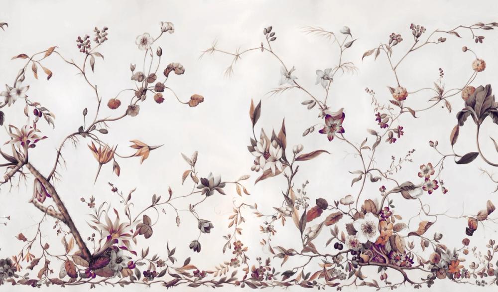 My Floral Abode, Warm wallpaper mural 100% PVC-free and non-toxic