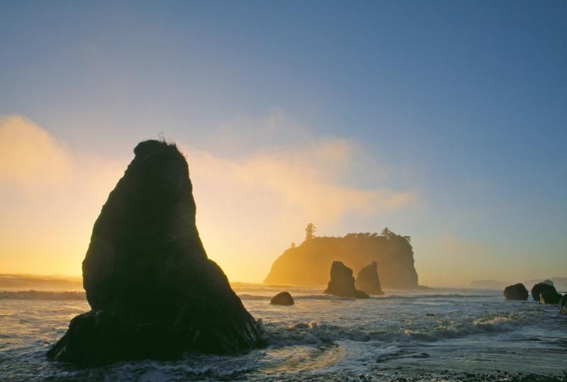 Sea Stacks In Pacific Ocean wallpaper mural 100% PVC-free and non-toxic