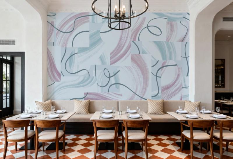 Atomic Paint, Pastel wallpaper mural 100% PVC-free and non-toxic