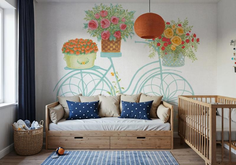Flea Market Flowers I wallpaper mural 100% PVC-free and non-toxic