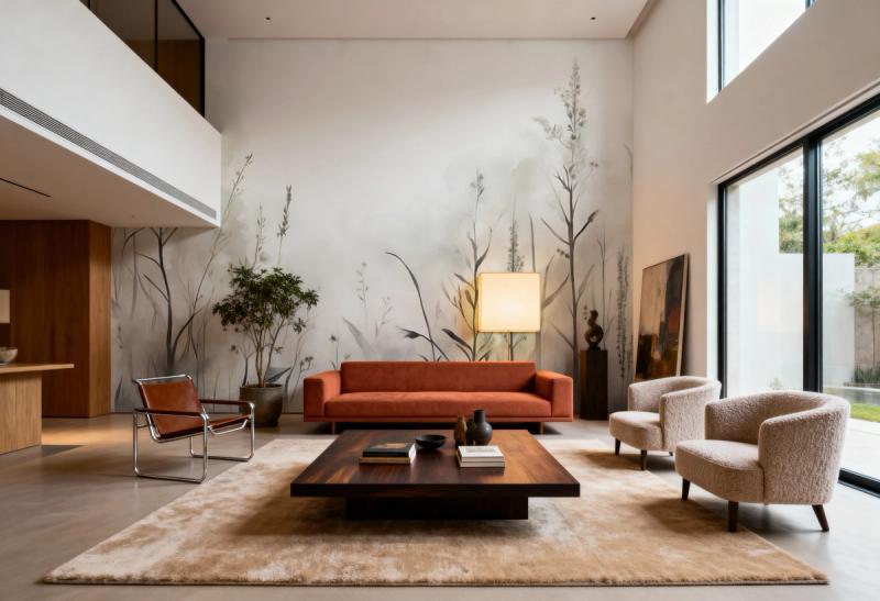 Morning Silence Smoke wallpaper mural 100% PVC-free and non-toxic