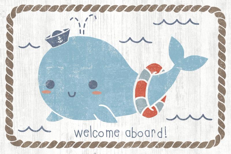 Nautical Friends Whale of a Time wallpaper mural 100% PVC-free and non ...