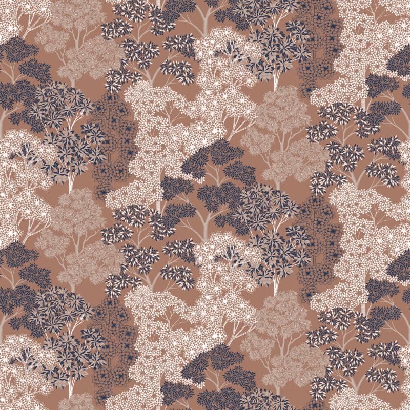 Overleaf Woodland Pattern, Fudge wallpaper 100% PVC-free and non-toxic
