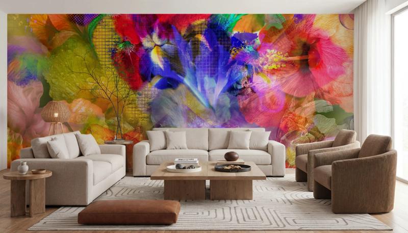 Iris Festival wallpaper mural 100% PVC-free and non-toxic