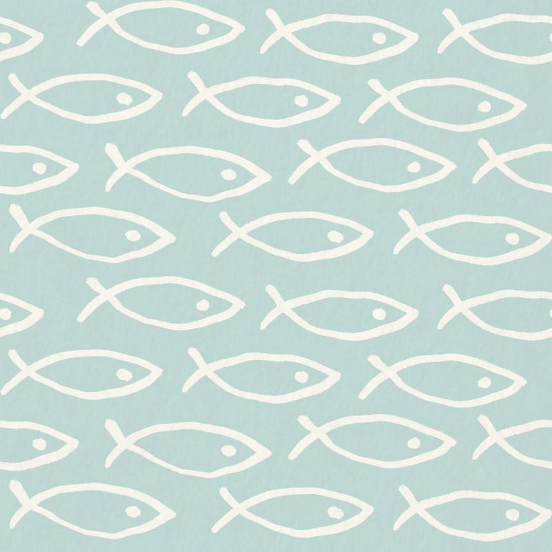 Seaside Fish Light Blue wallpaper 100% PVC-free and non-toxic