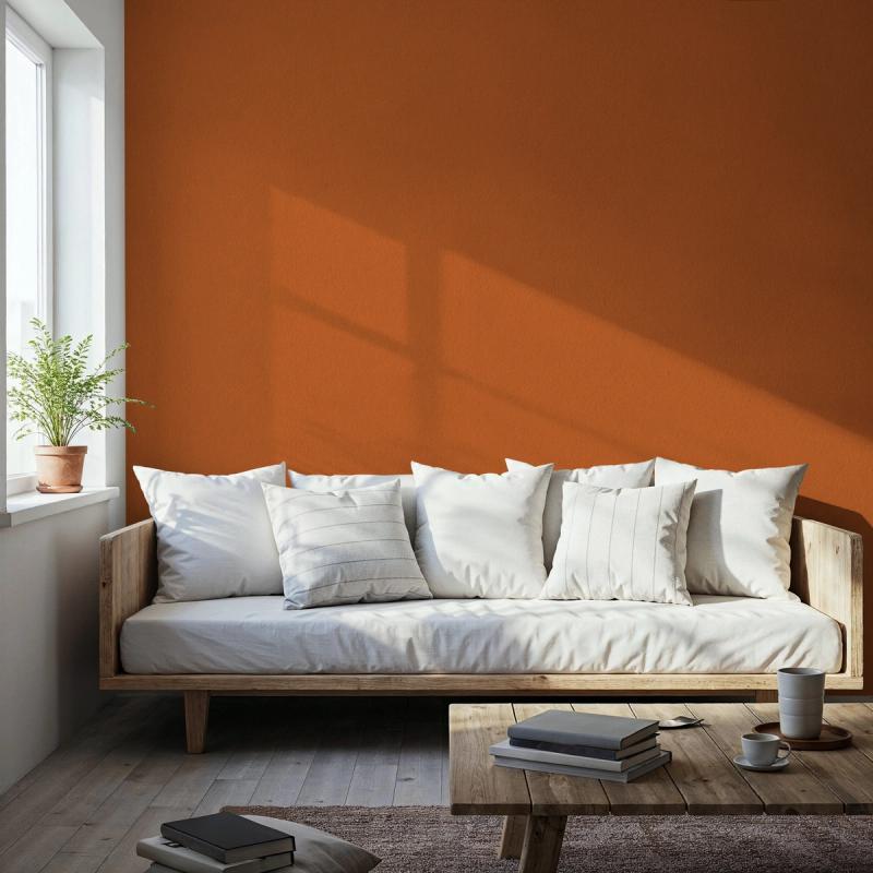 Faux Sand Stucco Finish, Pumpkin papier peint 100% sans PVC et non toxique