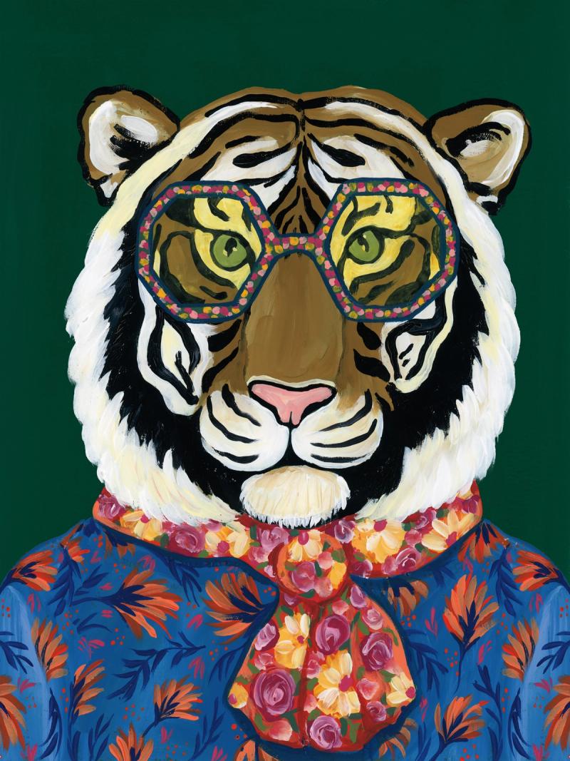 Miami Living Tiger Portrait wallpaper mural 100% PVC-free and non-toxic
