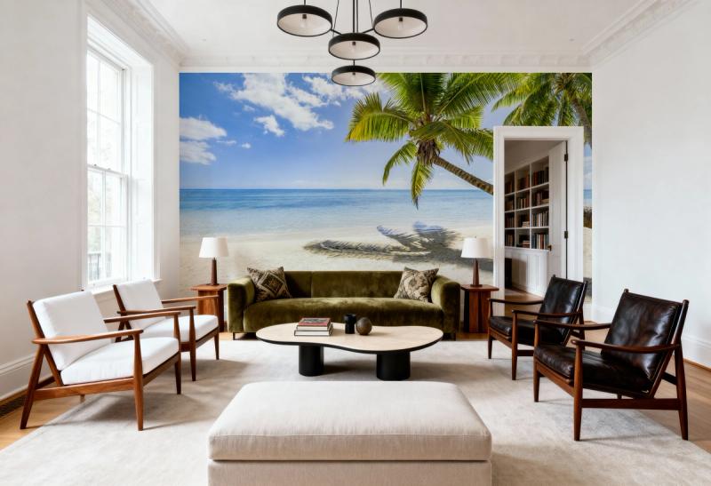 Resting Palm Tree wallpaper mural 100% PVC-free and non-toxic