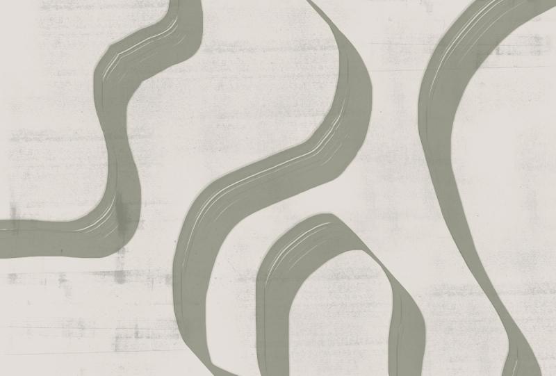 Green Waves No.2 wallpaper mural 100% PVC-free and non-toxic