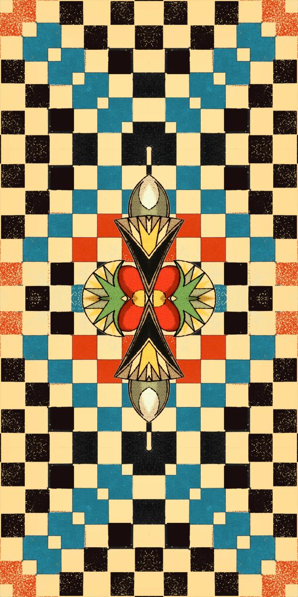 Ornamental Checkers no.III wallpaper 100% PVC-free and non-toxic