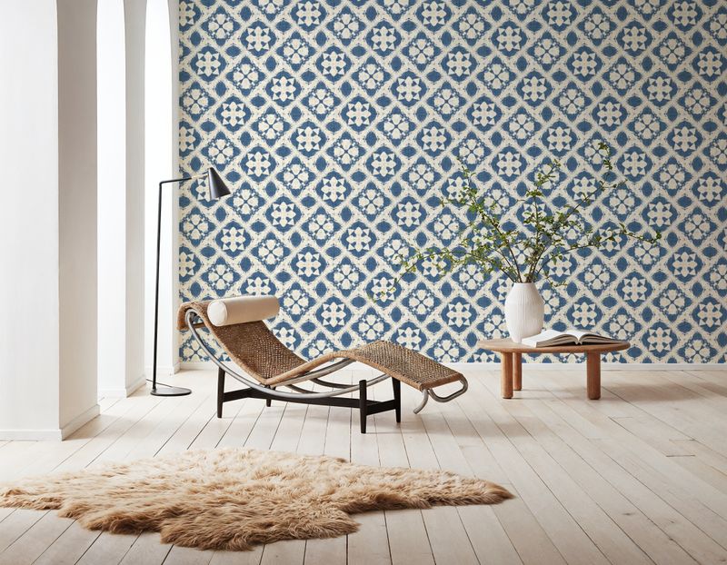 Azure Diamond Blossom wallpaper mural 100% PVC-free and non-toxic