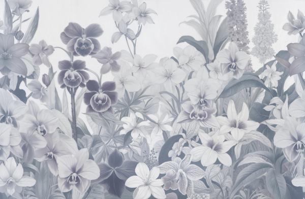 The Tenderness of Orchids, Ice Blue wallpaper mural 100% PVC-free and ...