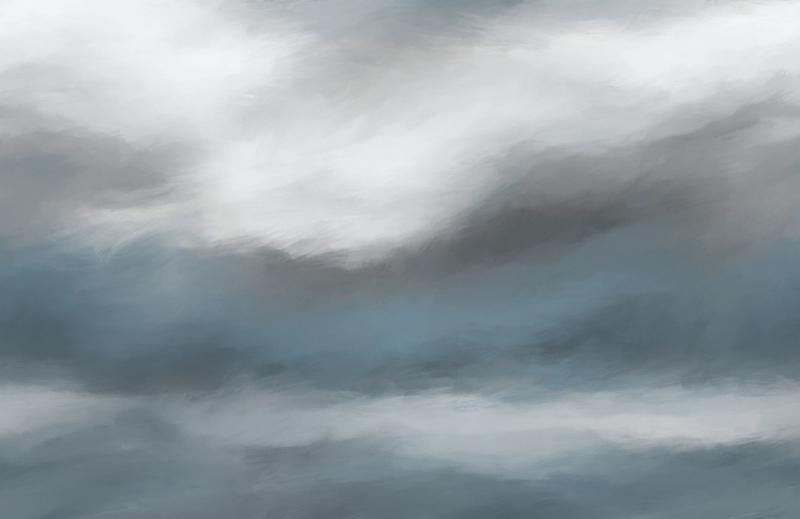 The Silent Horizon, Dusty Blue wallpaper mural 100% PVC-free and non-toxic